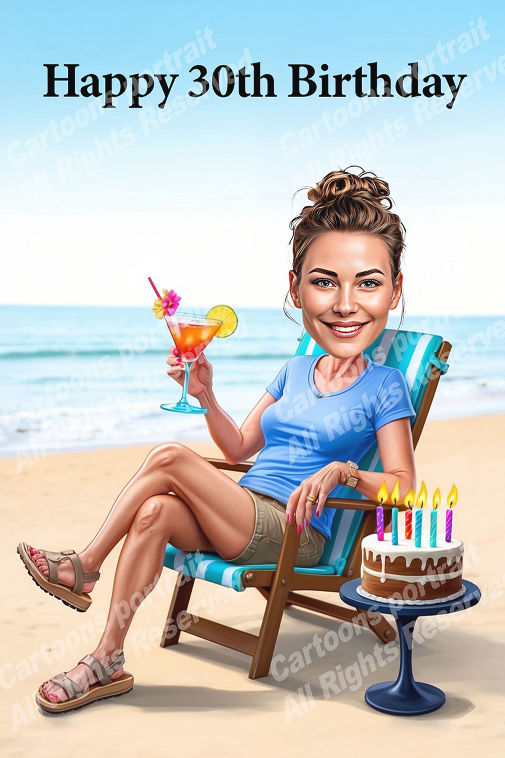 30th Birthday Caricature from Photo | Custom Cartoon Portrait ...